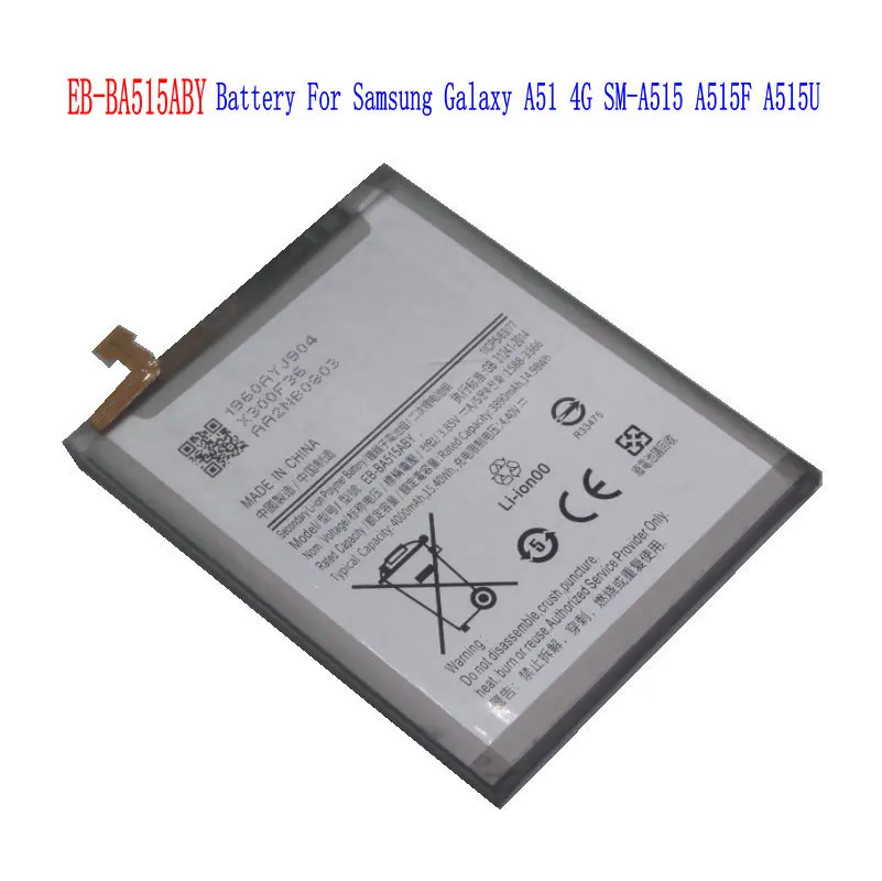 1x 4000mAh 15.40Wh Replacement Battery EB-BA515ABY For Samsung Galaxy ...