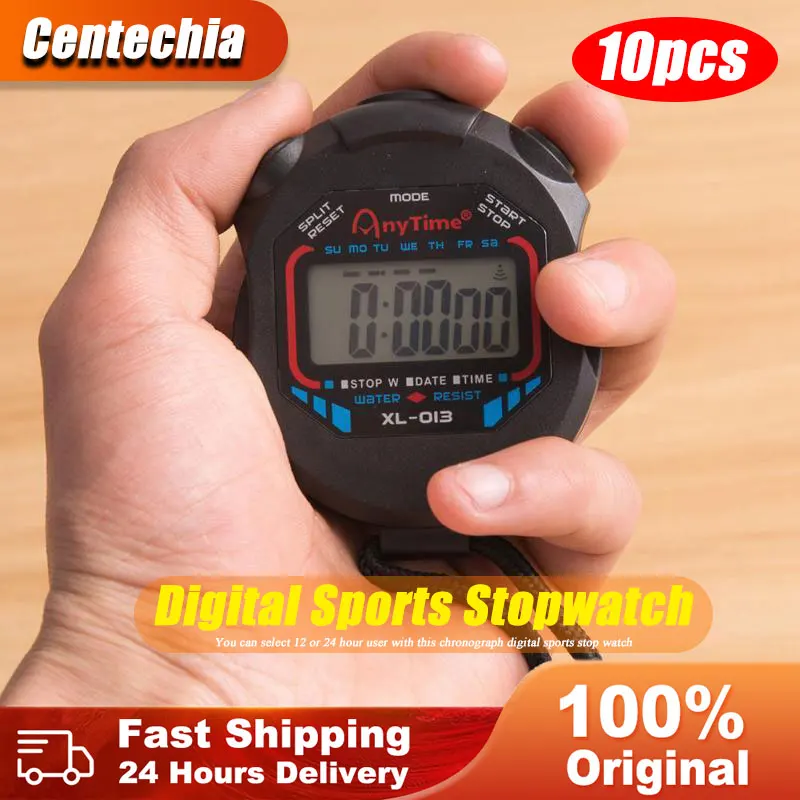 1-10PCS-Waterproof-Chronometer-Handheld-Pocket-Stopwatch-Professional ...