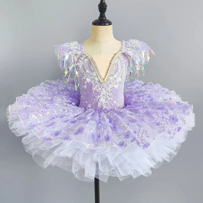 Pink-Kids-Ballroom-Clothing-Sequined-Flower-Tutus-Ballet-Dress-For-Girl ...