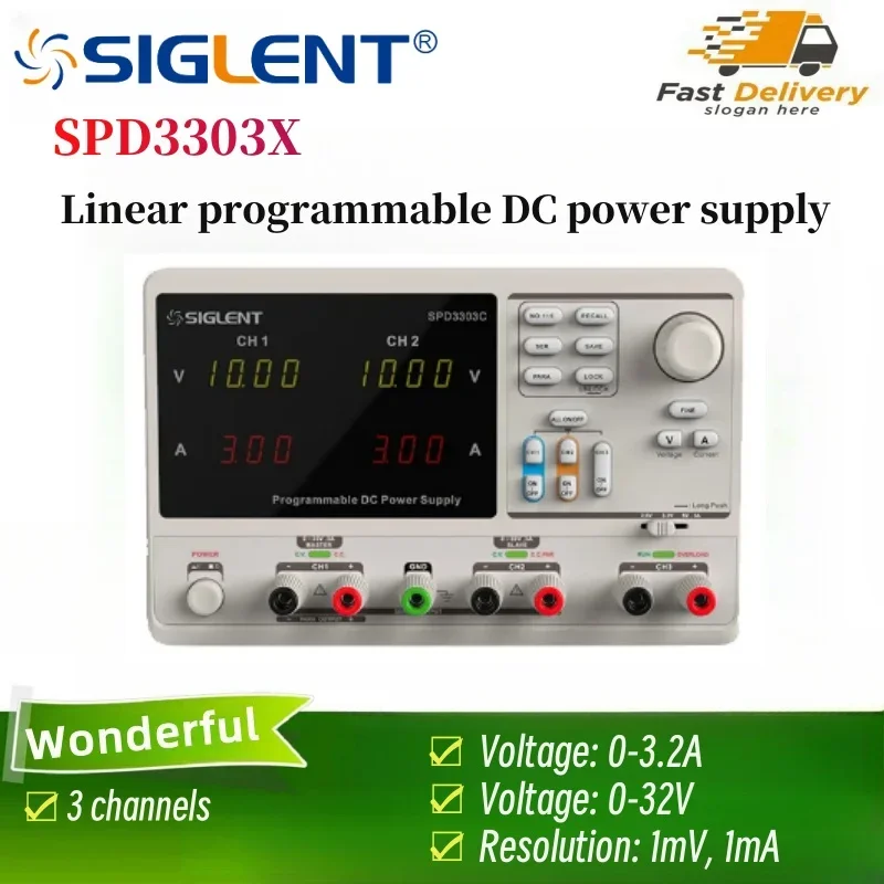 Siglent SPD3303X High Precision Triple-channel Programmable Adjustable ...