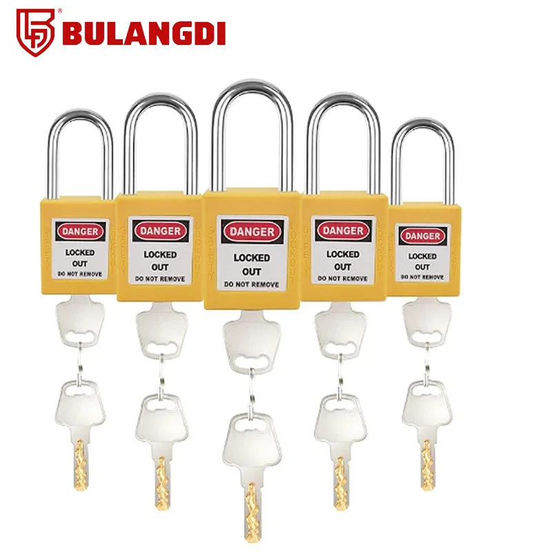 5PCS-ABS-Plastic-Security-Padlock-Nylon-Insulation-Steel-Shackle-Safety ...