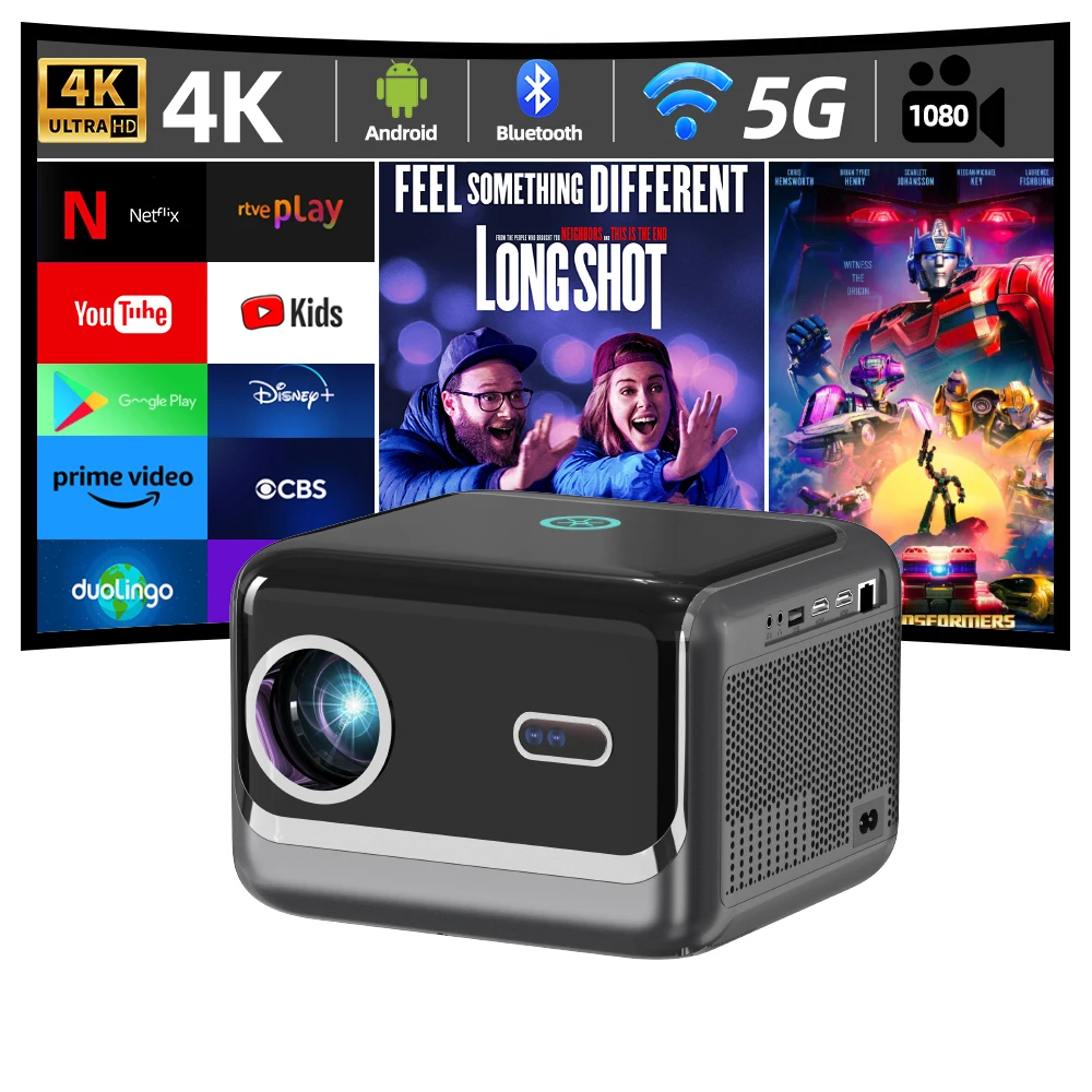 Powerful 800 Ansi FHD 1080P Screen Mirror Projector with Touch Switch ...