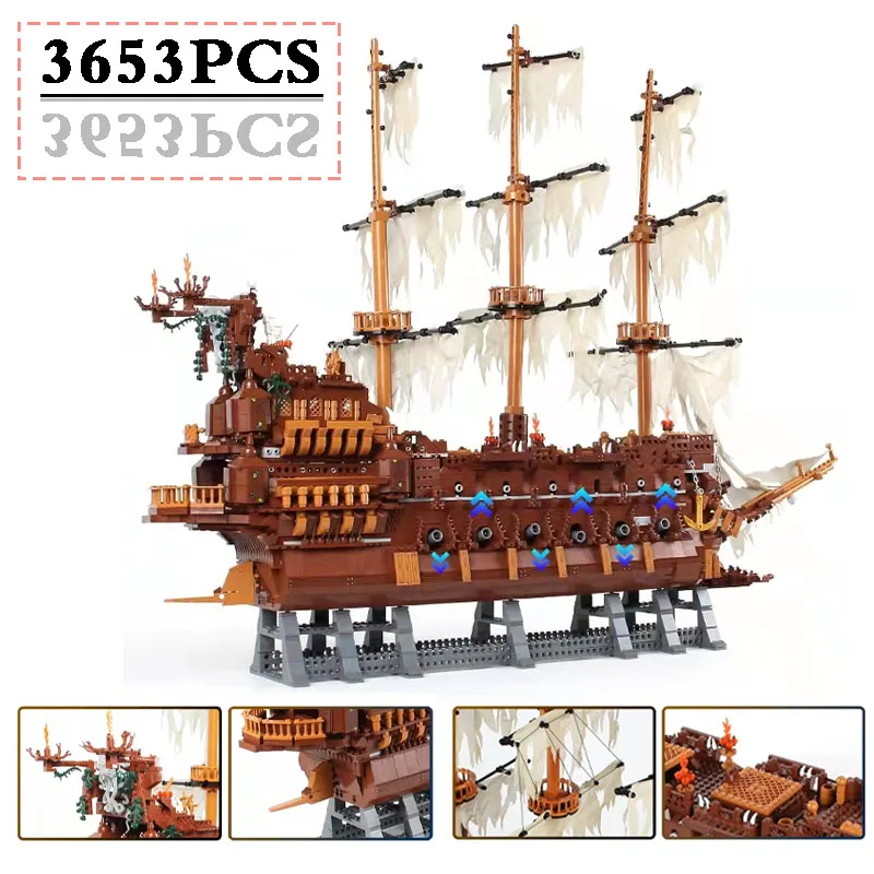 Pirates Movie Series 13138 The Flying Dutchman Pirate MOC Building ...