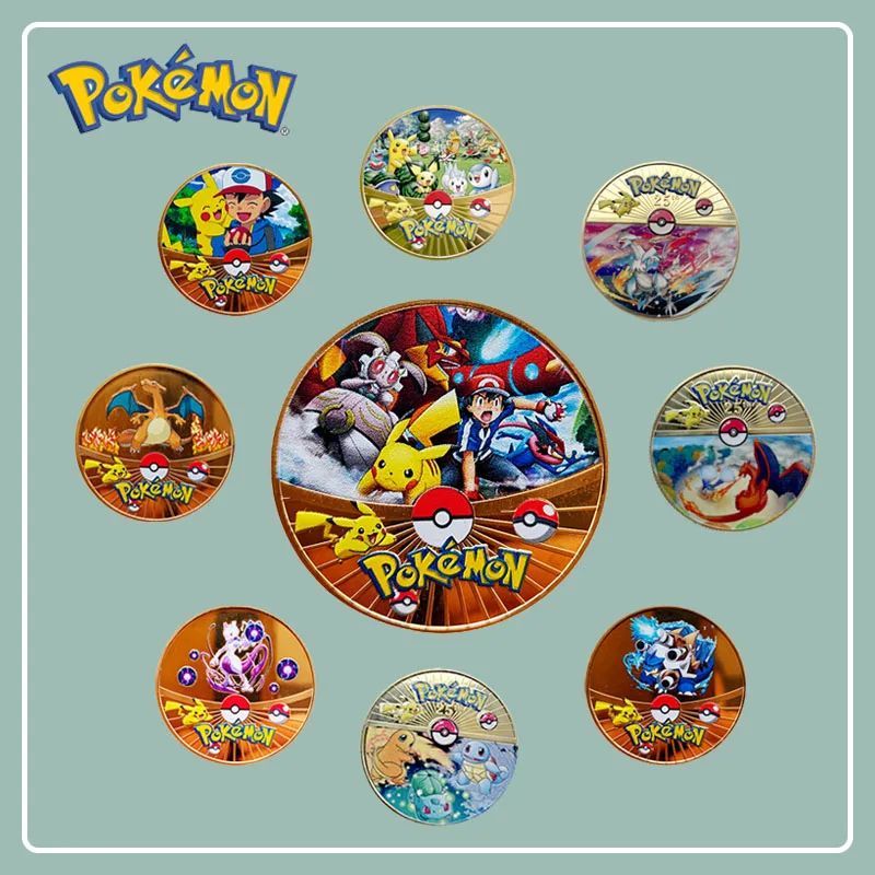 Pokemon-Gold-Coin-Metal-Set-Mewtwo-Charizard-Pikachu-Venusaur-Squirtle ...