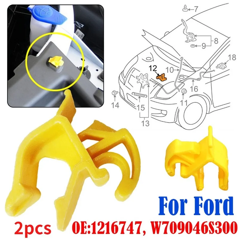 Hood Retaining Bonnet Fastener 2x Clip Retainer W709046S300 for Ford ...
