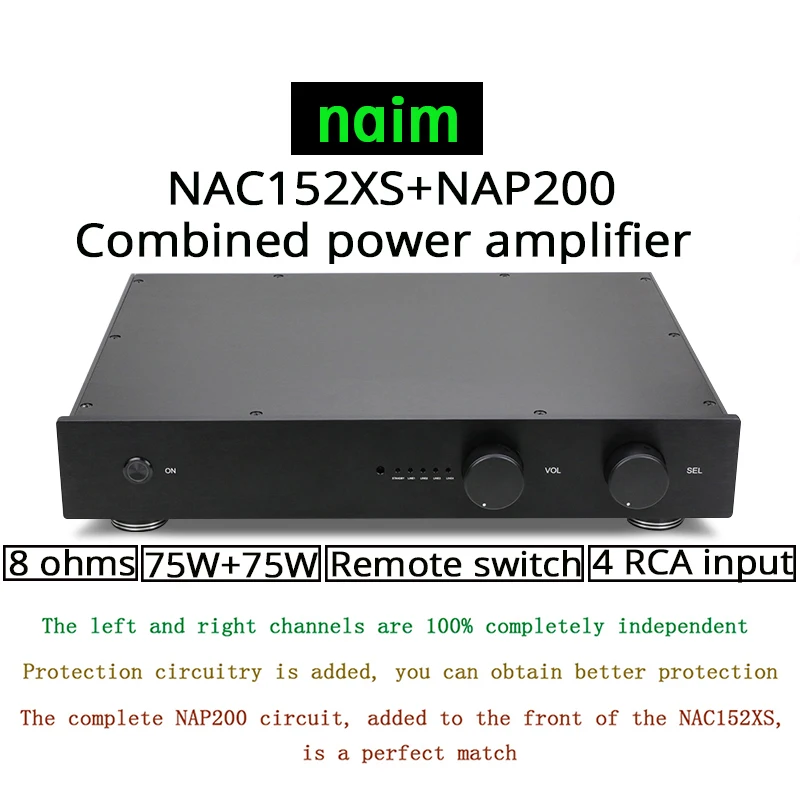 New Based on NAIM NAC152 Preamp & NAP200 Combined Amplifier 75W+75W 8 Ohm 4 Way RCA Input With ...