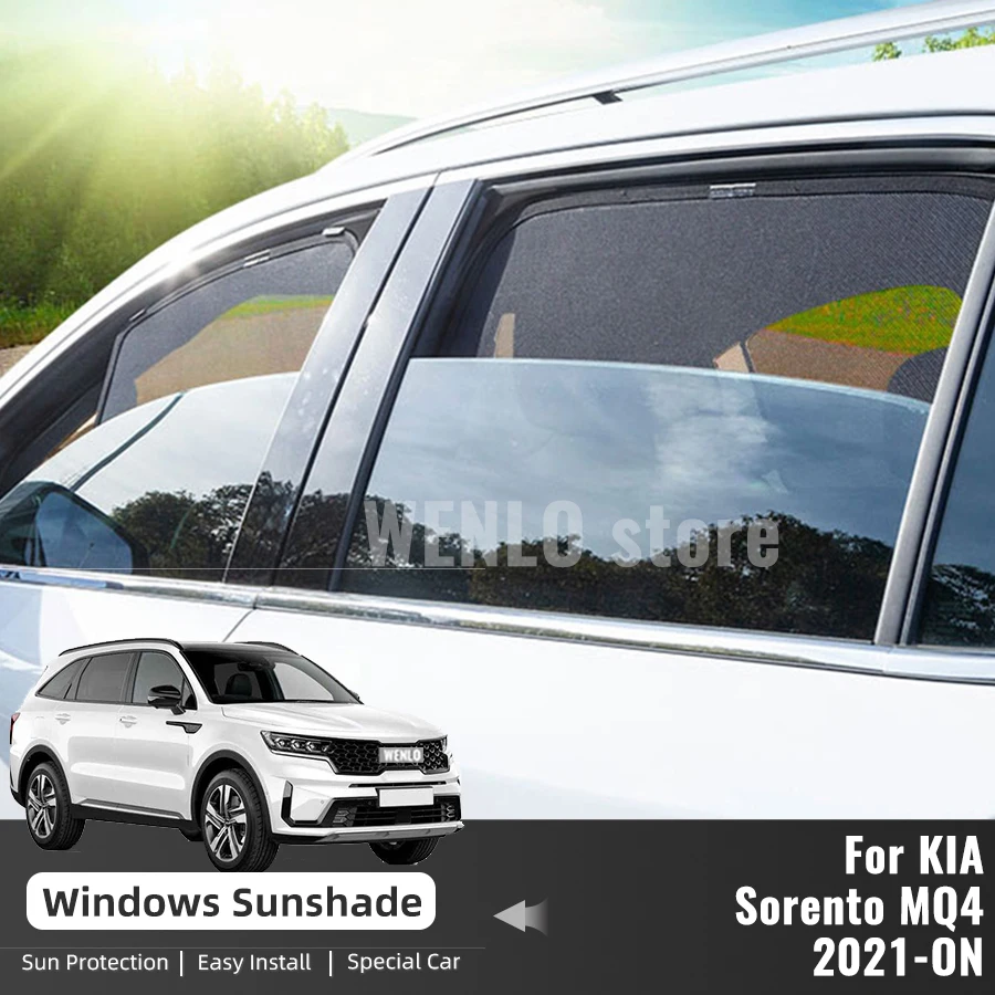For Kia Sorento MQ4 2023 2021 2022 Magnetic Car Sunshade Visor Front Rear Windshield Frame ...