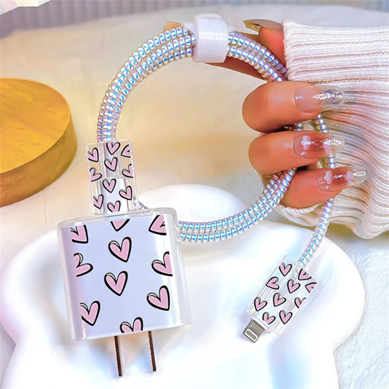 Cute Love Heart Butterfly Charger Protector For Apple 18W/20W Charger ...