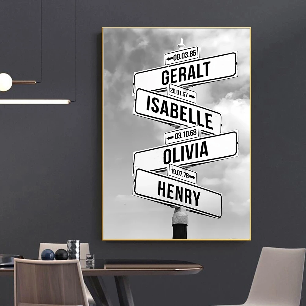 Personalized-Intersection-Street-Sign-Custom-4-Names-Dates-Canvas ...