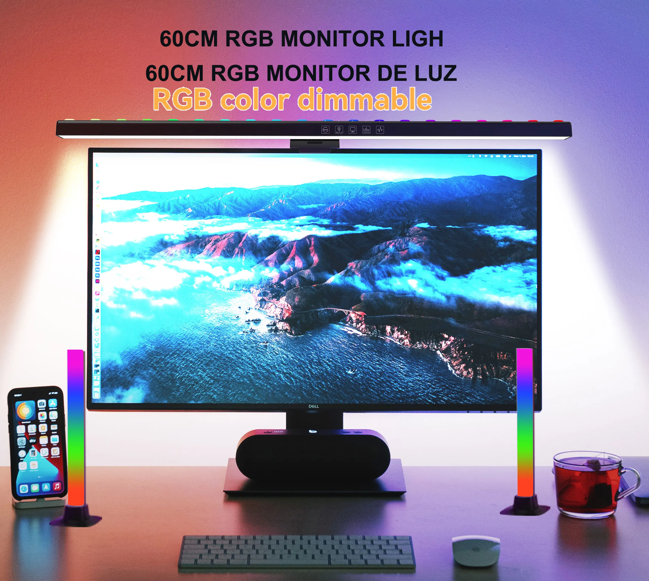 60CM-RGB-Desk-Light-Bar-Monitor-Music-Rhythm-Ambient-Lamps-Screen ...