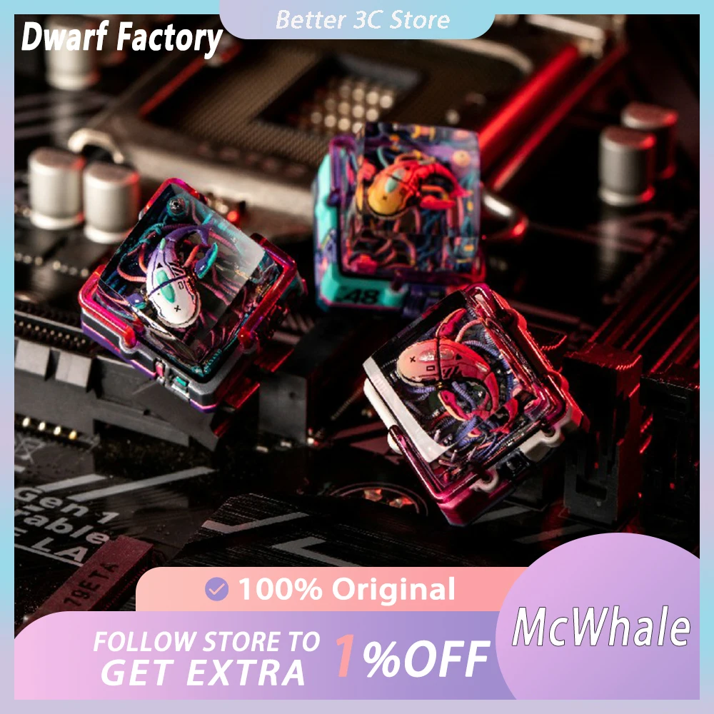 Dwarf-Factory-McWhale-V2-Resina-Keycaps-Feito-M-o-Hight-SP-SA-R1-Mec ...