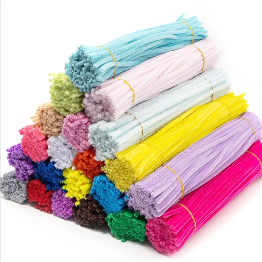 50pcs-Glitter-Chenille-Stems-Pipe-Cleaners-Plush-Tinsel-Stems-Wired ...