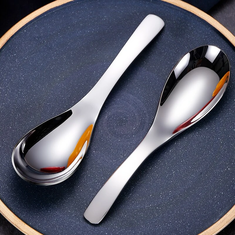 5pcs 304 Stainless Steel Spoons Dinner Spoon Spoons Thickened Coffee ...