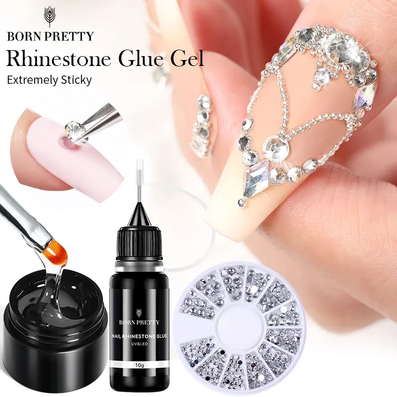 BORN-PRETTY-5g-Box-Rhinestones-Glue-Gel-Transparent-Color-Sticky-Gel ...