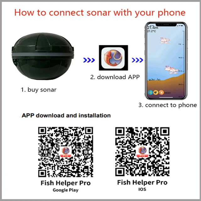 Brand New Smart Phone Sonar Sensor Bluetooth Intelligent Fish Finder ...