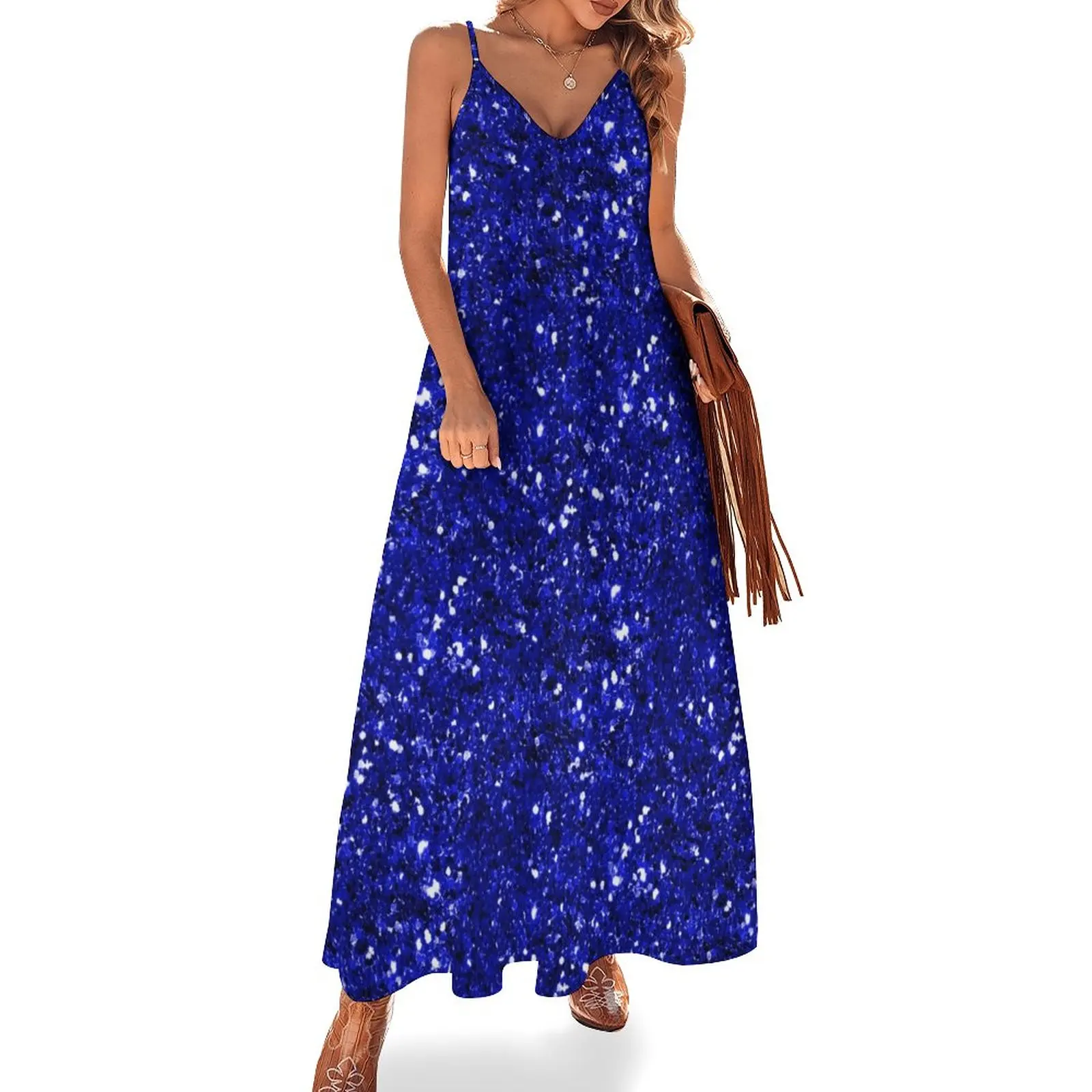 Royal-Blue-Sparkly-Glitter-Confetti-Sleeveless-Dress-women-clothes ...
