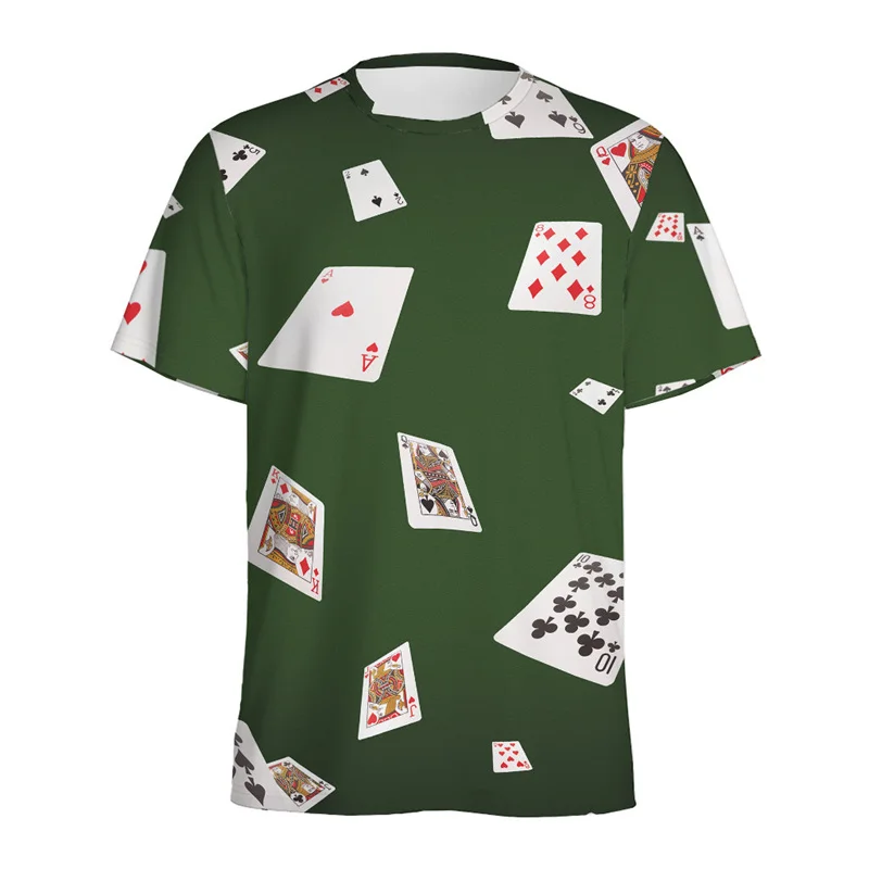 Fashion Poker Casino Graphic T-shirt Men 3D Printed Playing Cards T ...