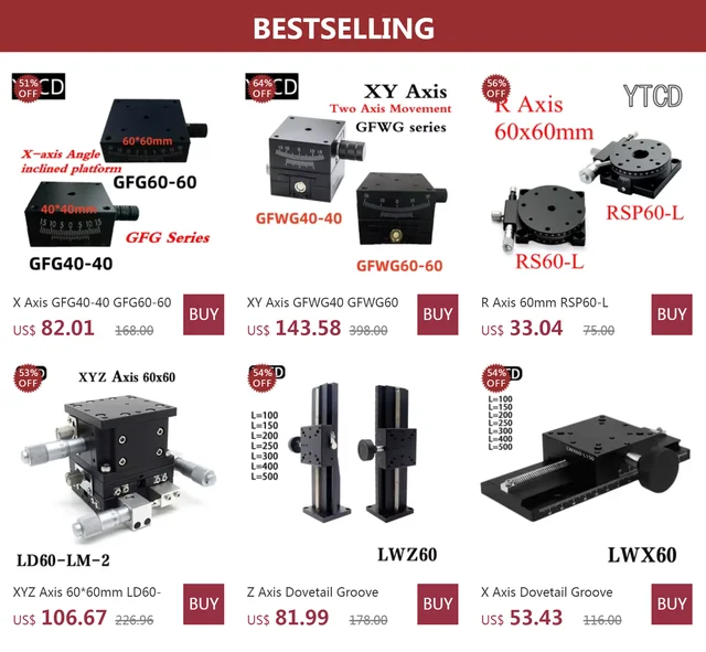 Stage Platform RS60-L Manual Precision Linear Stage - 60mm Displacement ...