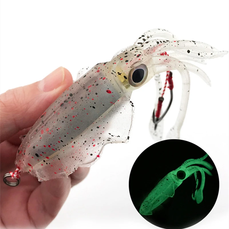 Soft Squid Fishing Trolling Lure 2g 7g 15g 20g 60g Luminous UV Squid ...
