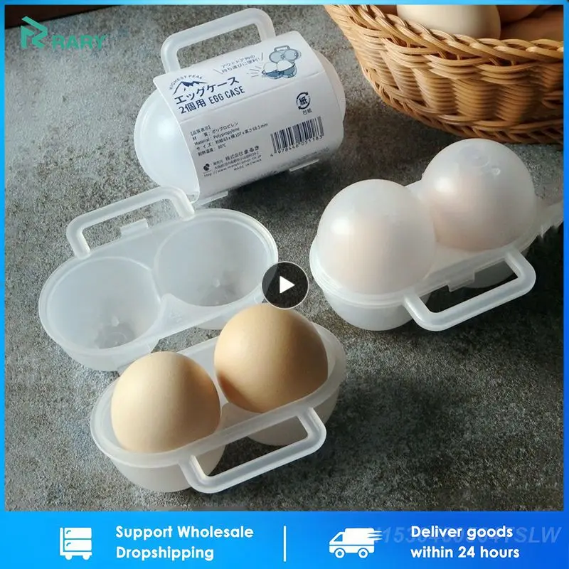 1-10pcs-2-Grid-Egg-Storage-Box-Portable-Plastic-Eggs-Container-For ...