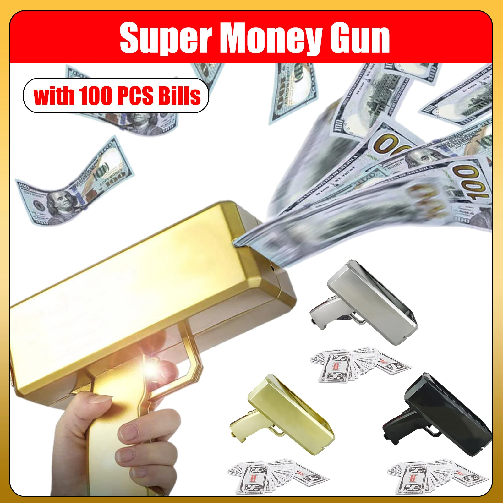 Rain-Money-Gun-Toy-With-100-PCS-Bills-Funny-Outdoor-Banknote-Gun-Toys ...