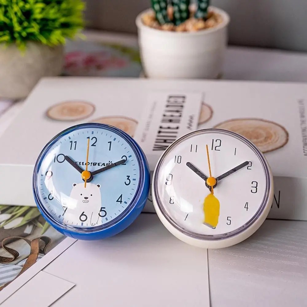 Mini Sucker Wall Clock Bathroom Anti-Fog Waterproof 7cm Kitchen Toilet ...