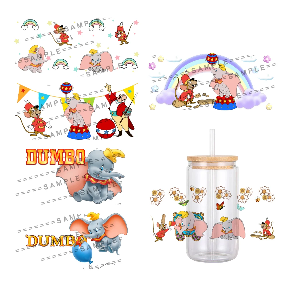 Disney-Cartoon-Dumbo-Pattern-UV-DTF-Transfer-Sticker-Waterproof-Transfers-Decals-For-16oz-Glass ...