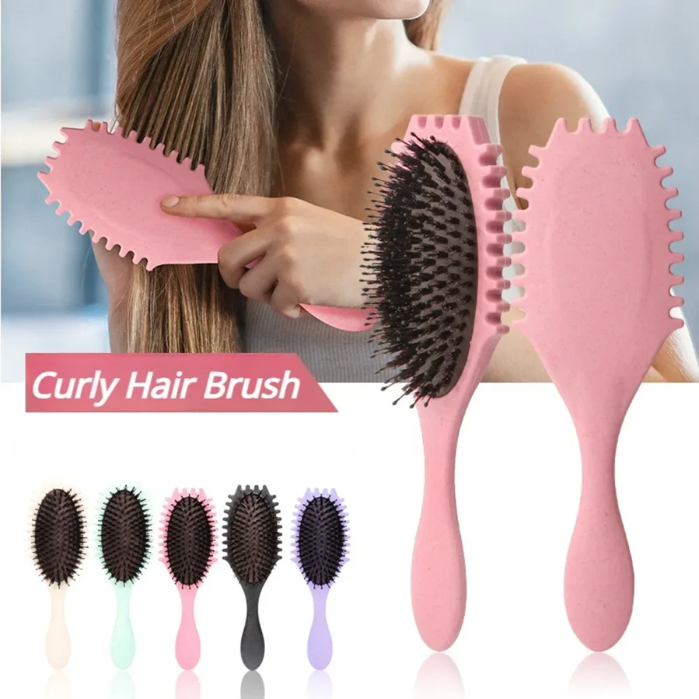 Curl-Define-Styling-Brush-Boar-Bristle-Tangled-Hair-Comb-Detangling ...