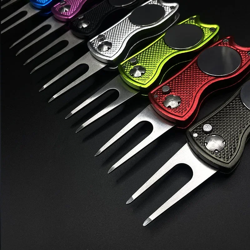 New-Metal-Foldable-Golf-Divot-Repair-Tool-with-Magnetic-Ball-Marker-and ...