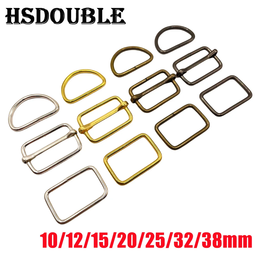 10 Pcs/Pack Wire Formed Metal D-Ring Rectangle Loops Tri-Glide Slider ...