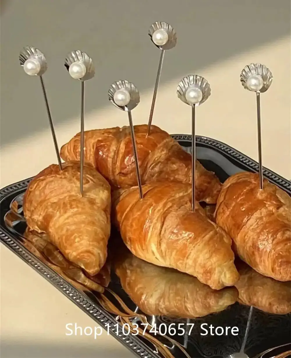 3pcs-Stainless-Steel-Dessert-Forks-With-Small-Pearl-Shell-Fruit-Salad ...