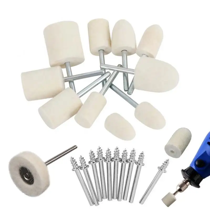 5-50pcs 4-12mm Felt Polishing Buffing Wheel with Shank Wool Felt ...