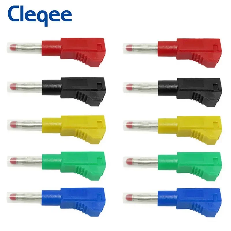Cleqee P10043 4mm Banana Plug Safety Retractable Stackable Male Banana ...
