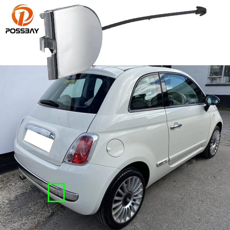 Auto Chrome Rear Bumper Towing Eye Cover Exterieur Accessor Voor Fiat ...