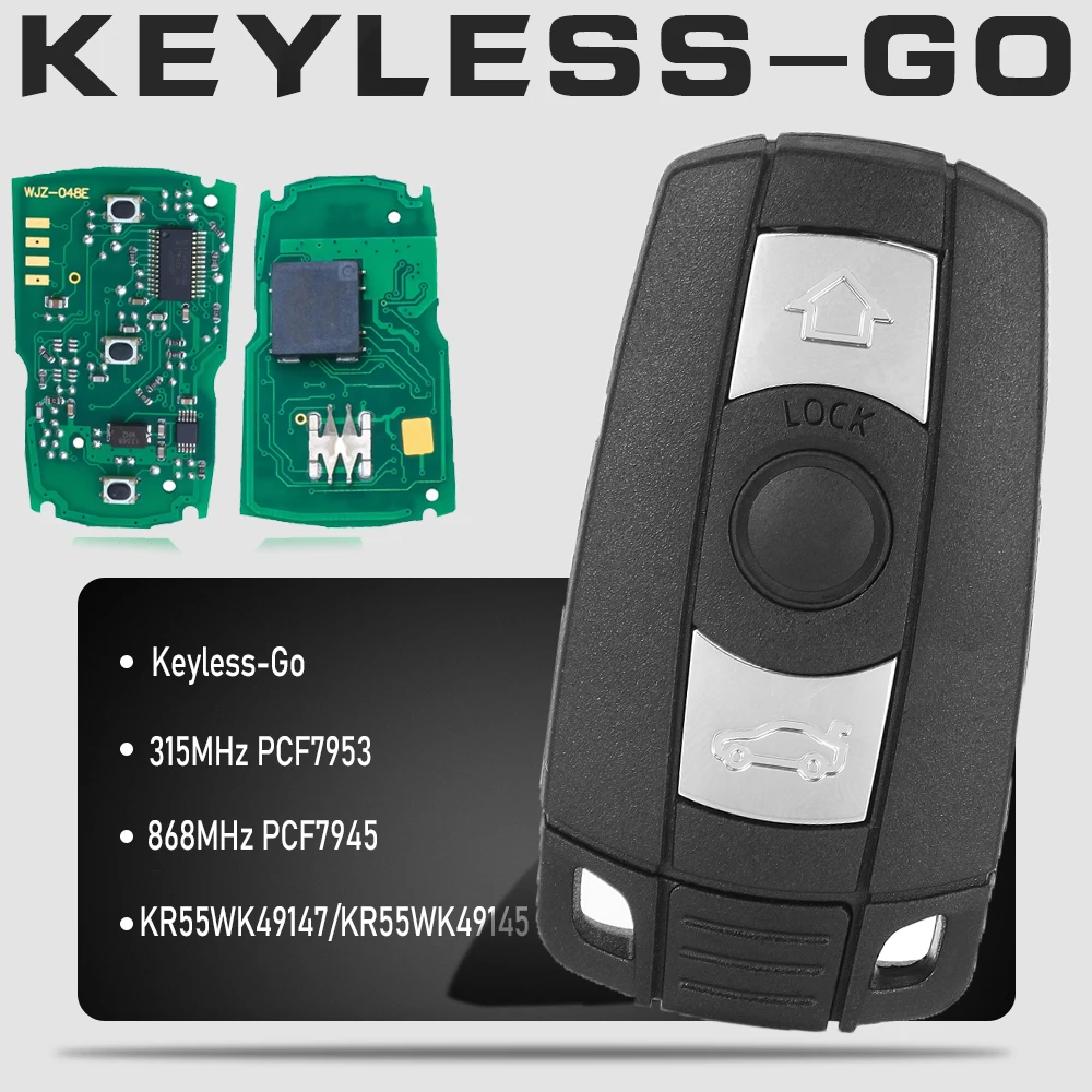 KEYECU Keyless-Go 315MHz PCF7953 /868MHz PCF7945 Intelligent Remote Key ...