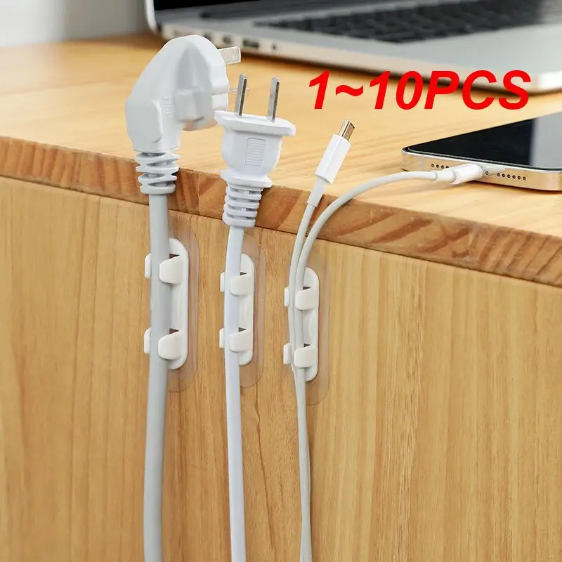 Self-Stick-Wire-Cable-Cord-Clips-Clamp-Table-Wall-Tidy-Organizer-Holder ...
