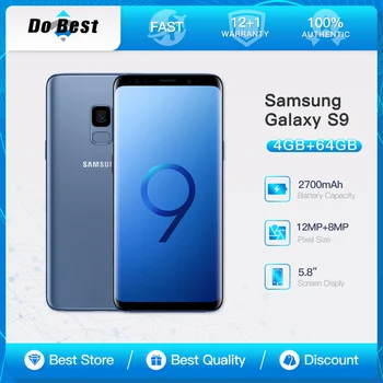 Original Samsung Galaxy S9 G960F G960U1 4G LTE Mobile Phone 5.8" 4GB ...