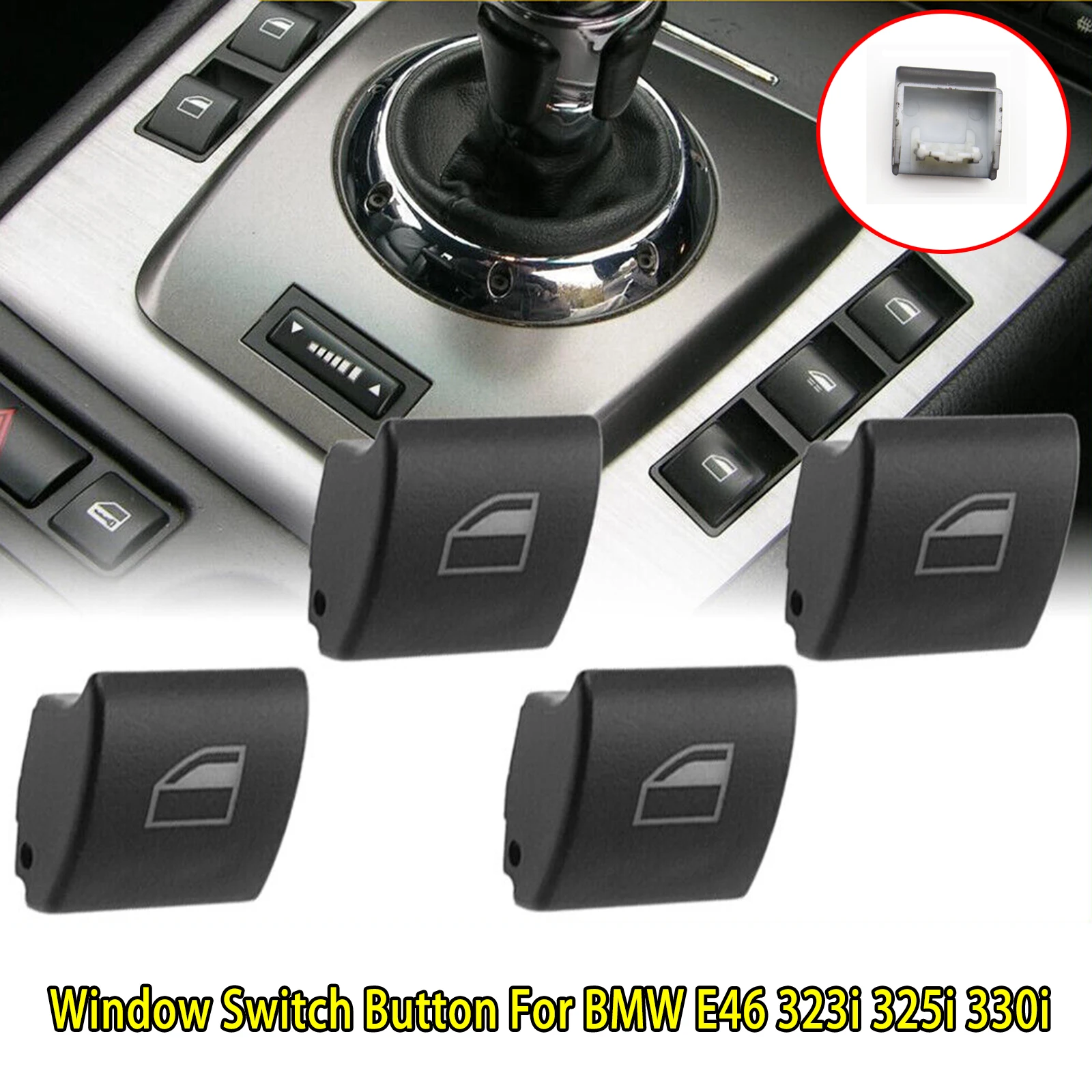 4Pcs-Car-Accessories-Power-Window-Switch-Button-Cover-For-BMW-323i-325i ...