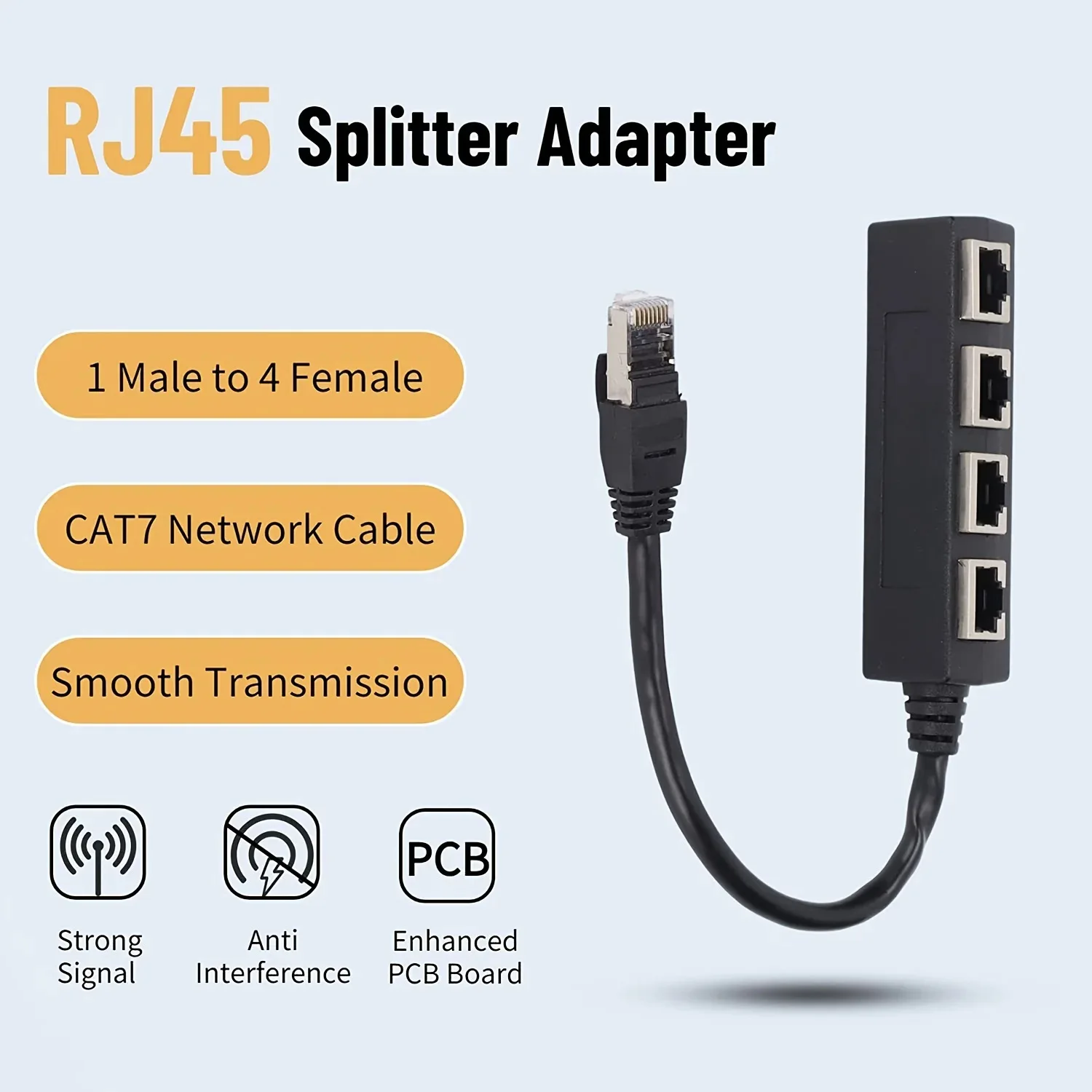 4 In 1 RJ45 Splitter LAN Ethernet Network RJ45 Connector Extender ...
