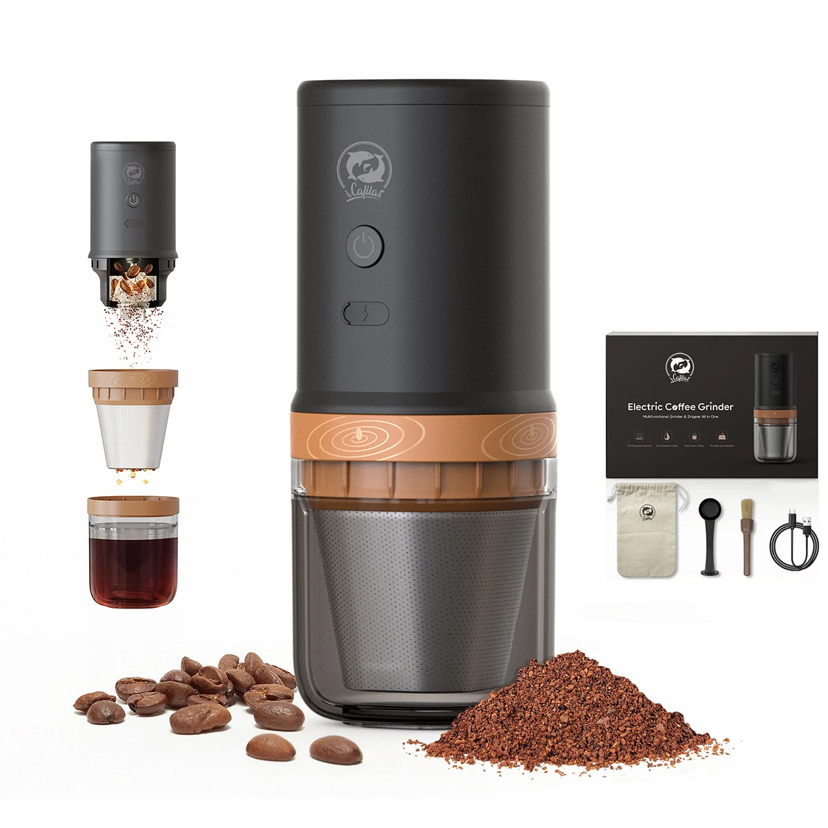 All In One Rechargeable Portable Coffee Grinder & Maker - My Bamboo Store
