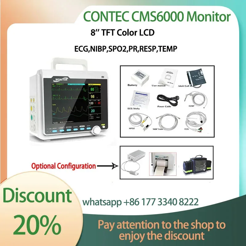 CONTEC CMS6000 Adult Child Neonate Patient Monitor Vet Portable 6 ...