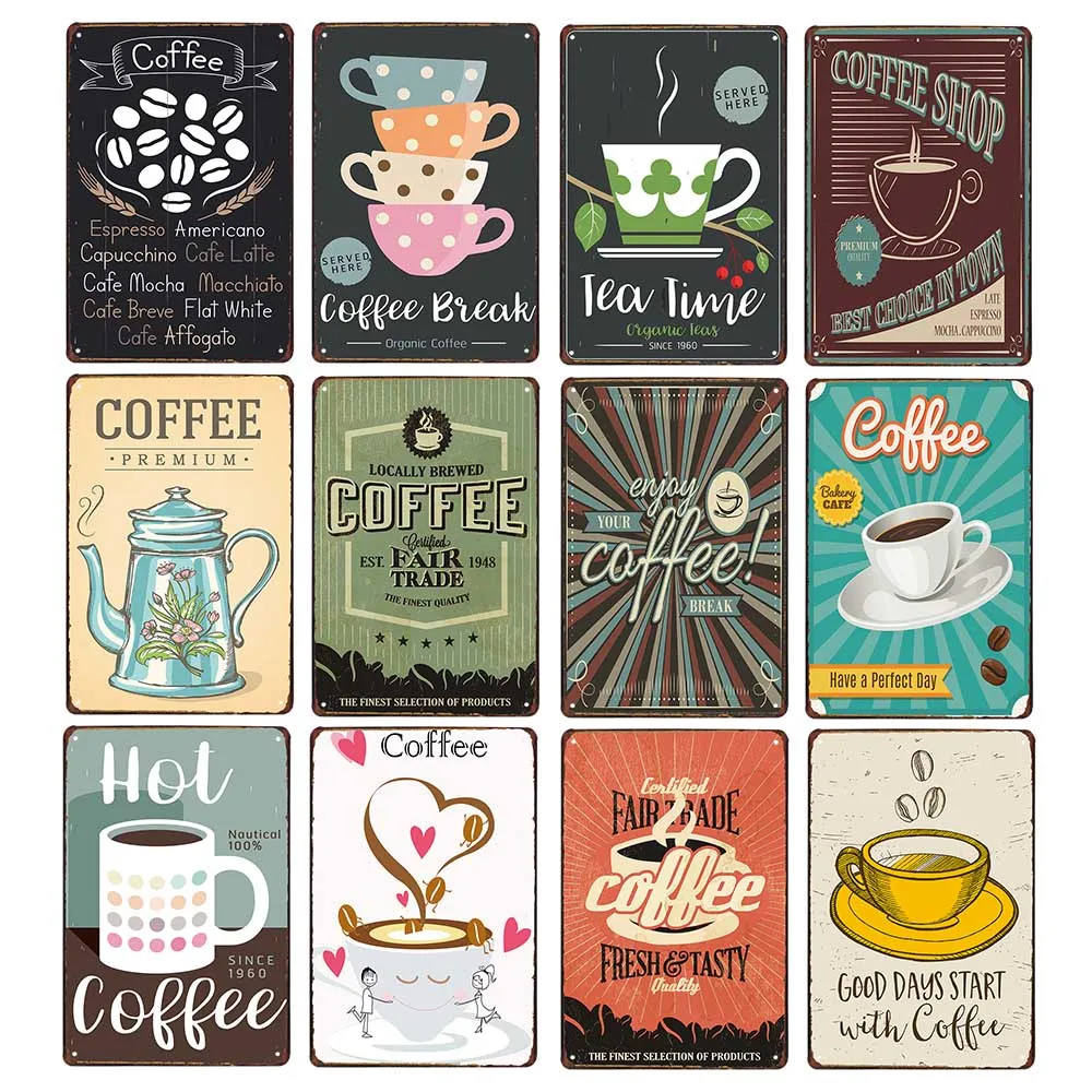 Coffee-Metal-Wall-Art-Poster-Iron-Painting-Signs-Vintage-Decoration ...