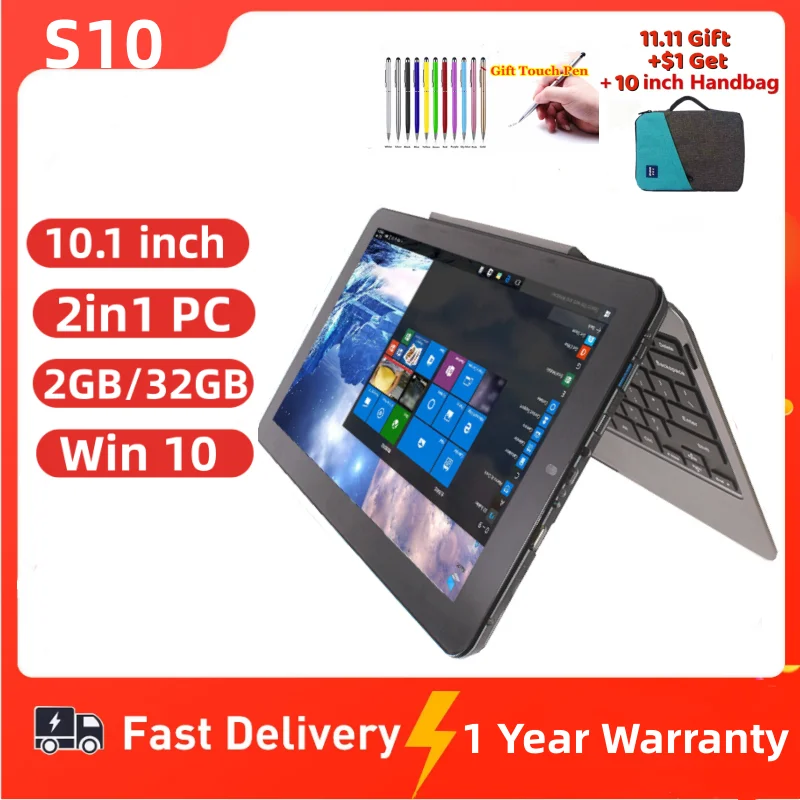 10-1-INCH-2GB-DDR-32GB-S10-Windows-10-Tablet-2in1-PC-with-Keyboard-Dual ...