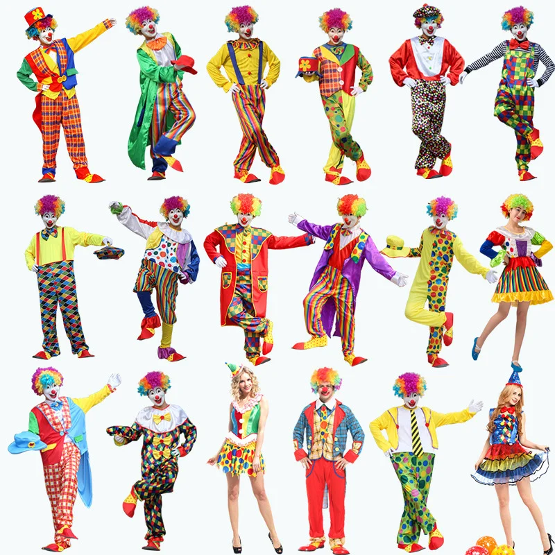 Halloween Adult Children Clown Costume Joker Cosplay Costumes Dance ...