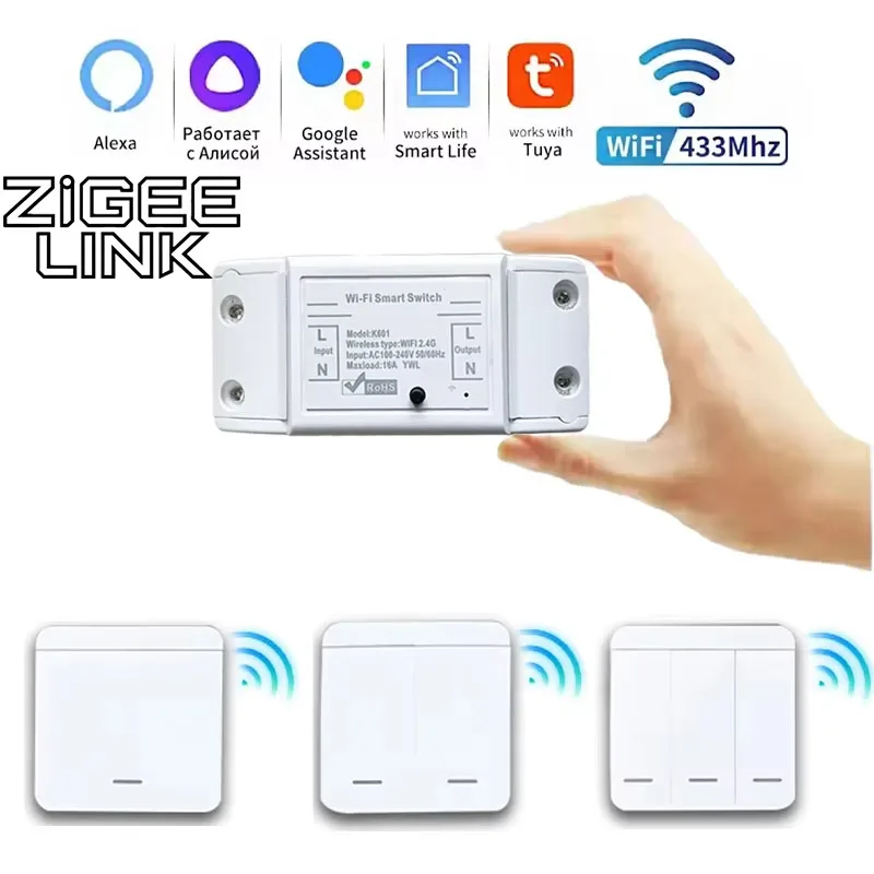 Module de relais intelligent Wi-Fi 433 MHz pour domotique, interrupteur ...