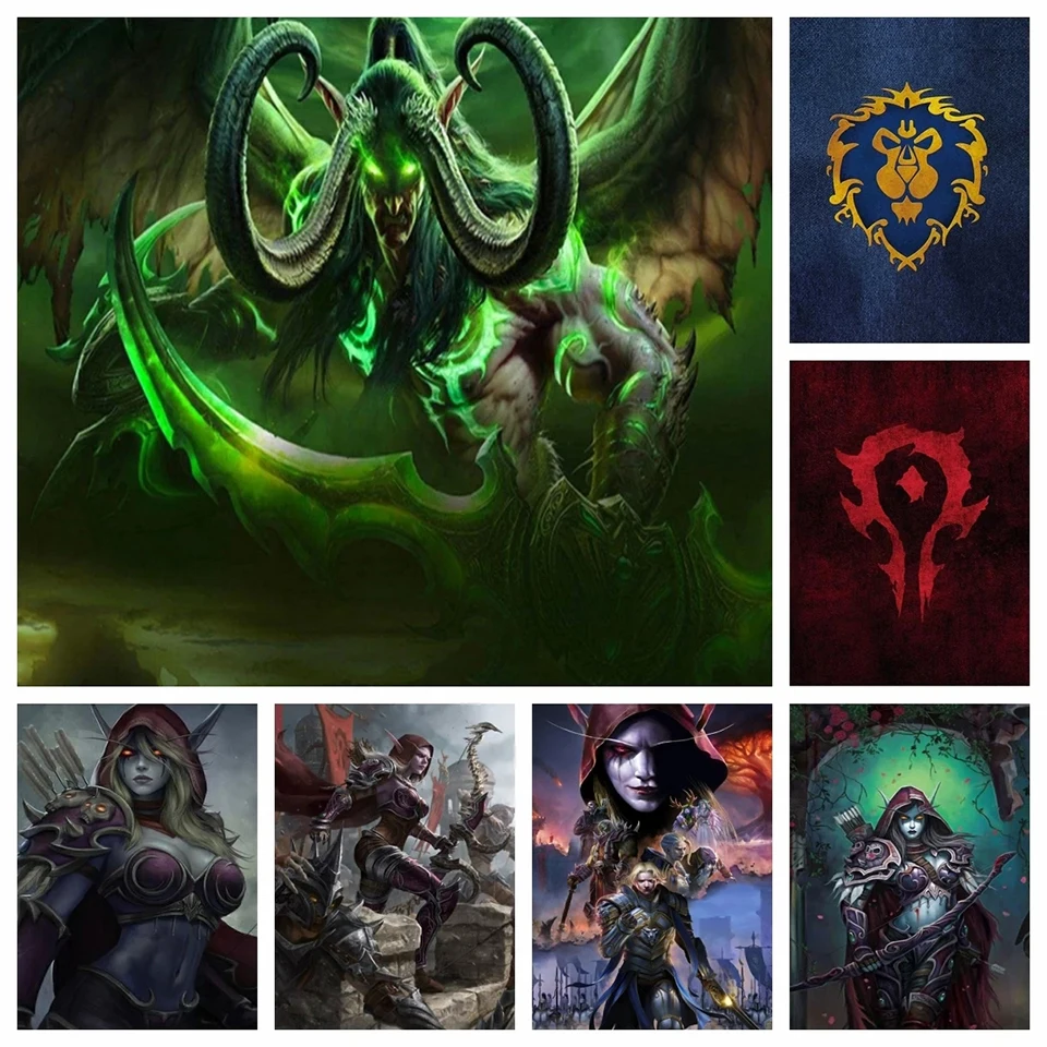 5D DIY Diamond Painting World Of Warcraft Hero Full Drill Square/Round ...