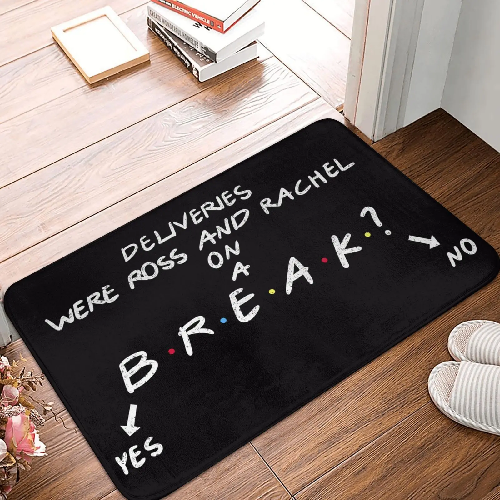 Were-Ross-And-Rachel-On-A-Break-Doormat-Funny-Deliveries-Movie-Fan-Gift ...