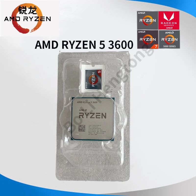 AMD Ryzen 5 3600 R5 3600 6 코어 12 스레드 CPU 프로세서, 7NM 65W 소켓 AM4 DDR4 데스크탑 ...