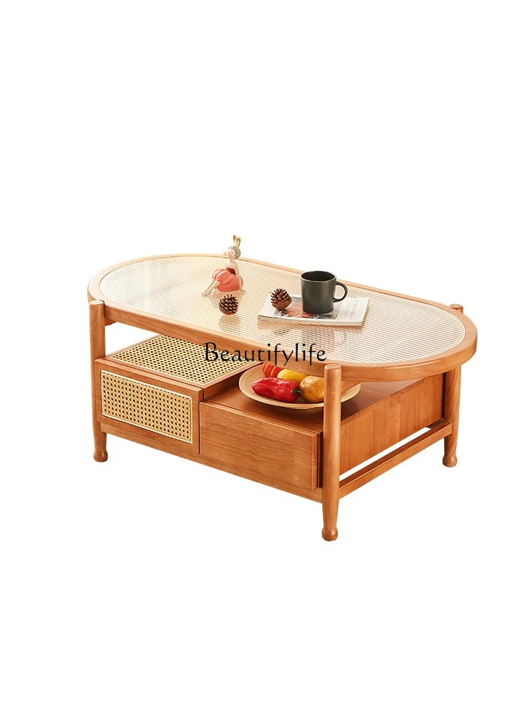 Japanese-Style-Rattan-Tea-Table-Living-Room-Home-Modern-High-Grade ...