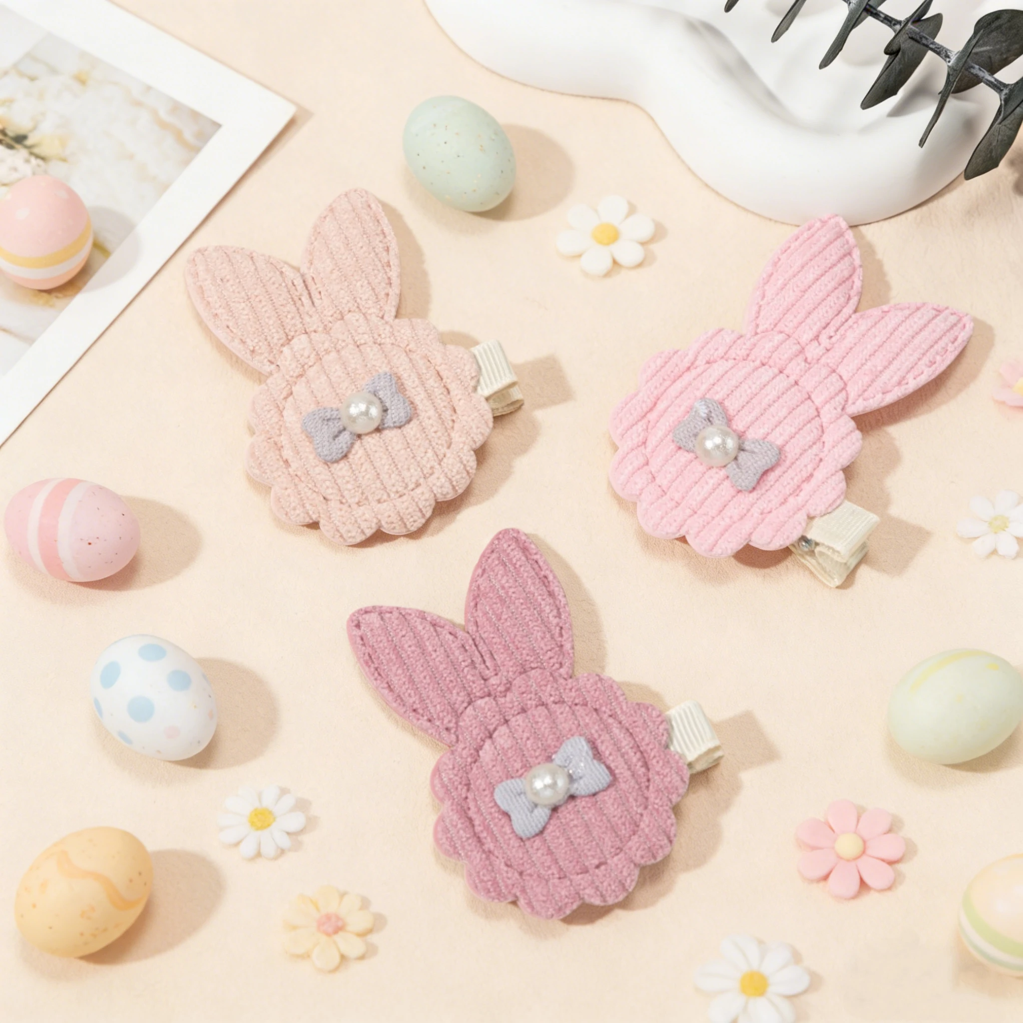 3pcs/lot Baby Girl Hair Clips Cute Rabbit Ears Bow Hairpins Handmade ...